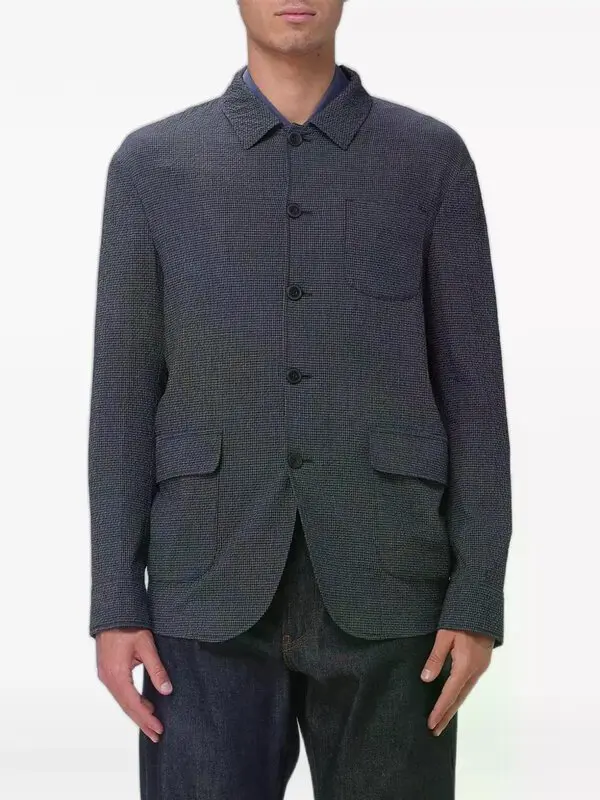 Emporio Armani Check-pattern Single-breasted Blazer