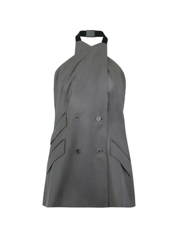 Max Mara Double-breasted Halterneck Top - Grey