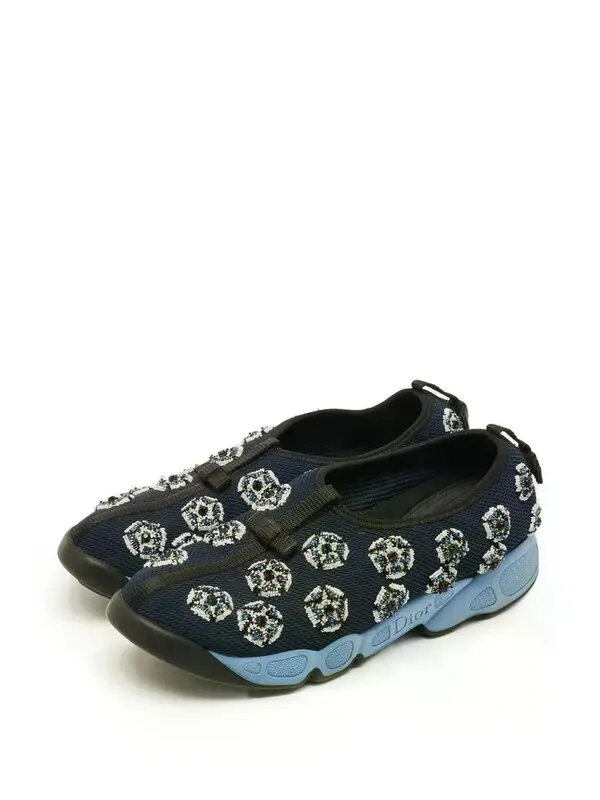 Dior Fusion Crystal-embellished Mesh Sneakers - Blue