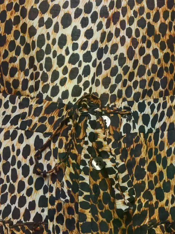 Dolce & Gabbana Leopard Print Long Sleeve Tiered Skirt Suit