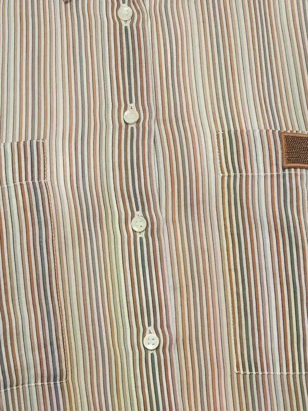 Brunello Cucinelli Vertical Stripe Shirt With Monili Embellishment