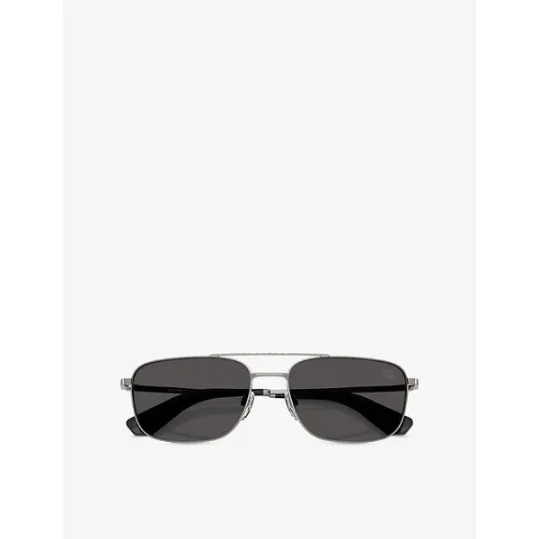 Burberry Be3170 Rectangular-frame Metal Sunglasses
