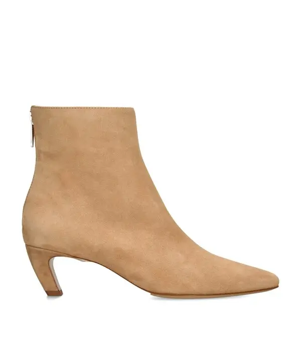 Gabriela Hearst Suede Clayton Ankle Boots - Beige