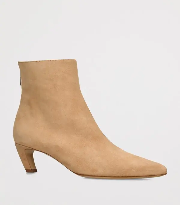 Gabriela Hearst Suede Clayton Ankle Boots - Beige