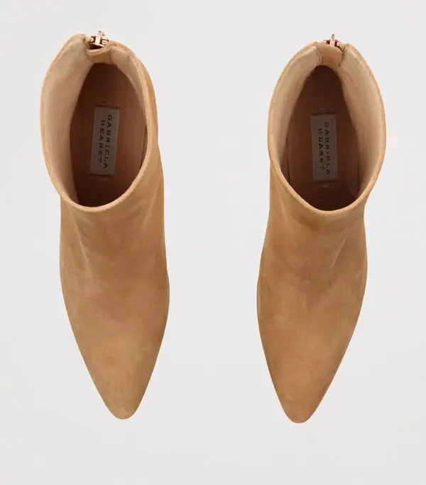 Gabriela Hearst Suede Clayton Ankle Boots - Beige