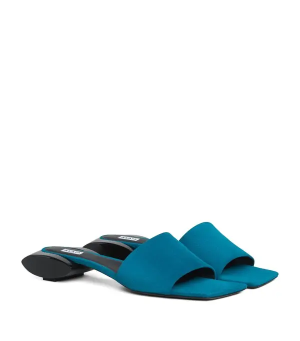 Alaïa Suede Ellipse Mules - Blue