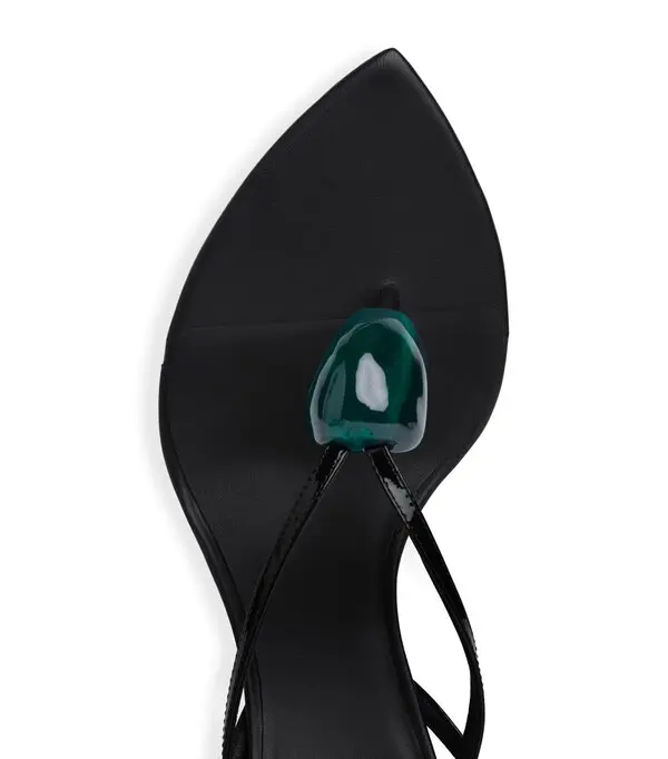 Alaïa Leather Invisible Jewel Wedge Sandals
