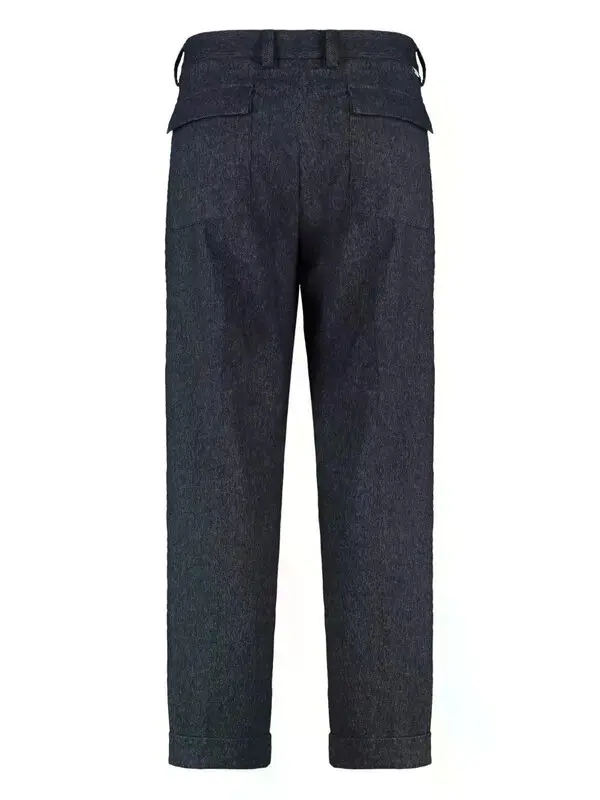 PAOLO PECORA Navy Pleated Trousers