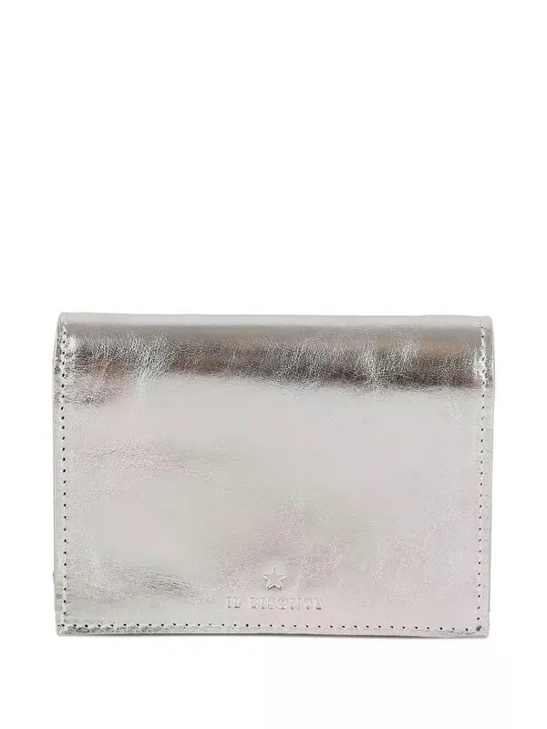 Il Bisonte Small Oliveta Leather Wallet - Silver
