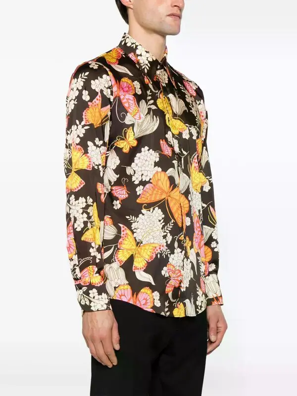 Dsquared2 Butterfly-print Satin Shirt