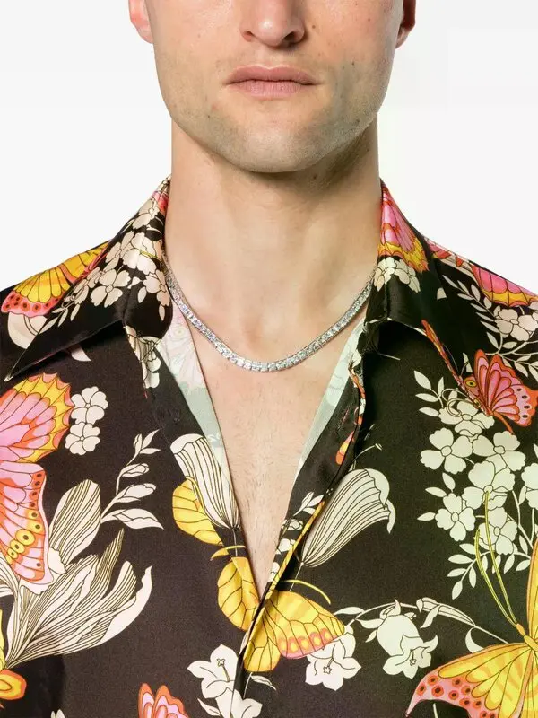 Dsquared2 Butterfly-print Satin Shirt
