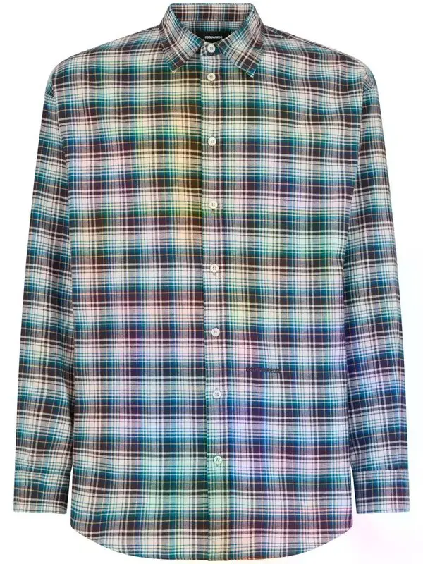 Dsquared2 Plaid-check Pattern Cotton Shirt
