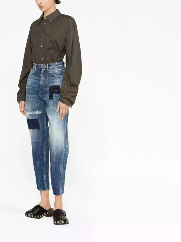 Dsquared2 Cropped Patchwork Jeans