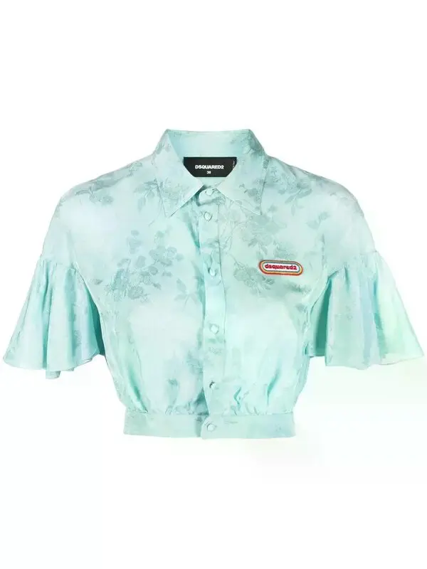 Dsquared2 Floral Jacquard Cropped Shirt