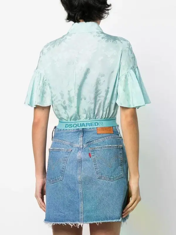 Dsquared2 Floral Jacquard Cropped Shirt