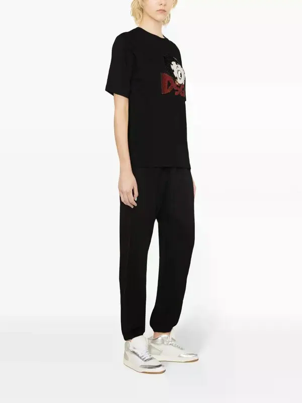 Dsquared2 Betty Boop Embellished Cotton T-shirt - Black