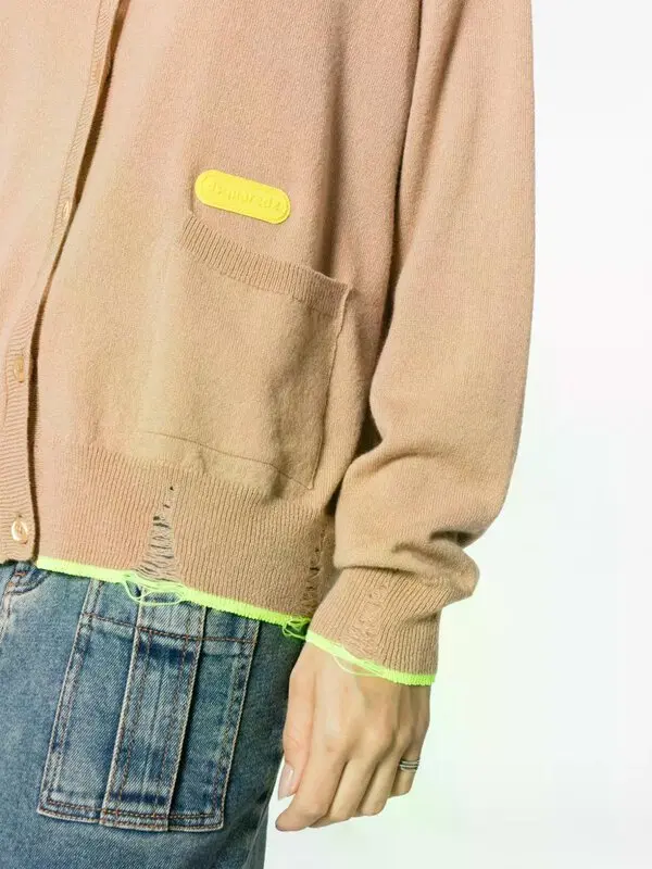 Dsquared2 Distressed Contrast-trim Cardigan