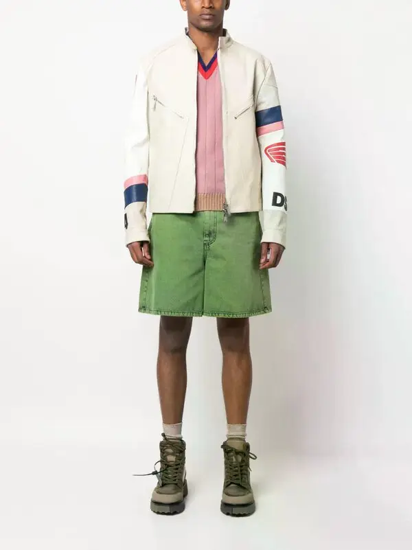 Dsquared2 Logo-patch Leather Biker Jacket