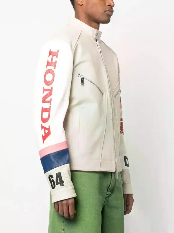 Dsquared2 Logo-patch Leather Biker Jacket
