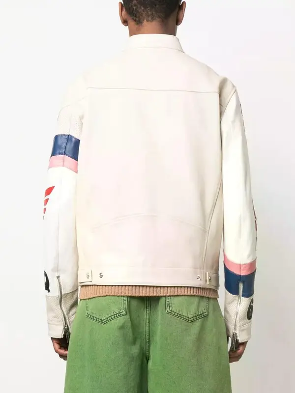 Dsquared2 Logo-patch Leather Biker Jacket