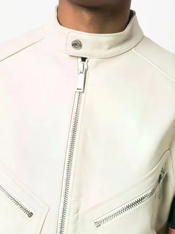 Dsquared2 Logo-patch Leather Biker Jacket