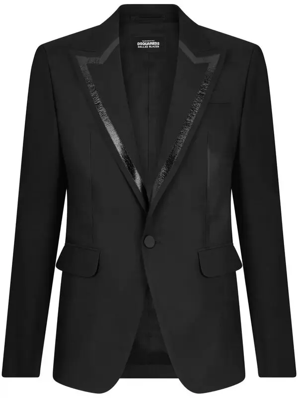 Dsquared2 Contrast-lapel Single-breasted Blazer - Black