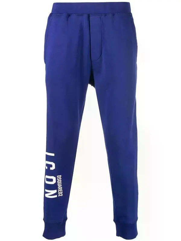Dsquared2 Icon-print Cotton Track Pants - Blue