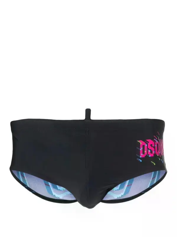 Dsquared2 Icon Print Swim Trunks - Black