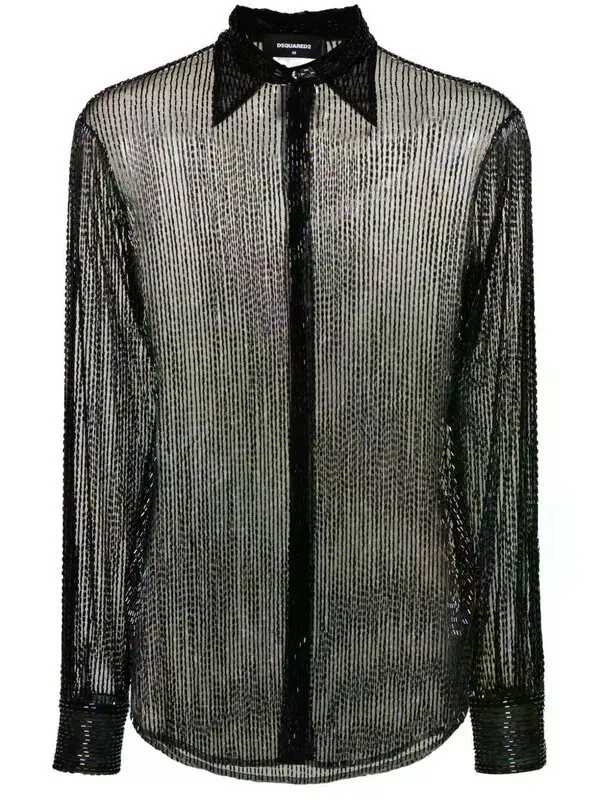 Dsquared2 70's Beaded Tulle Shirt