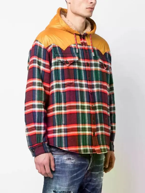 Dsquared2 Checked Hooded Fleece Jacket