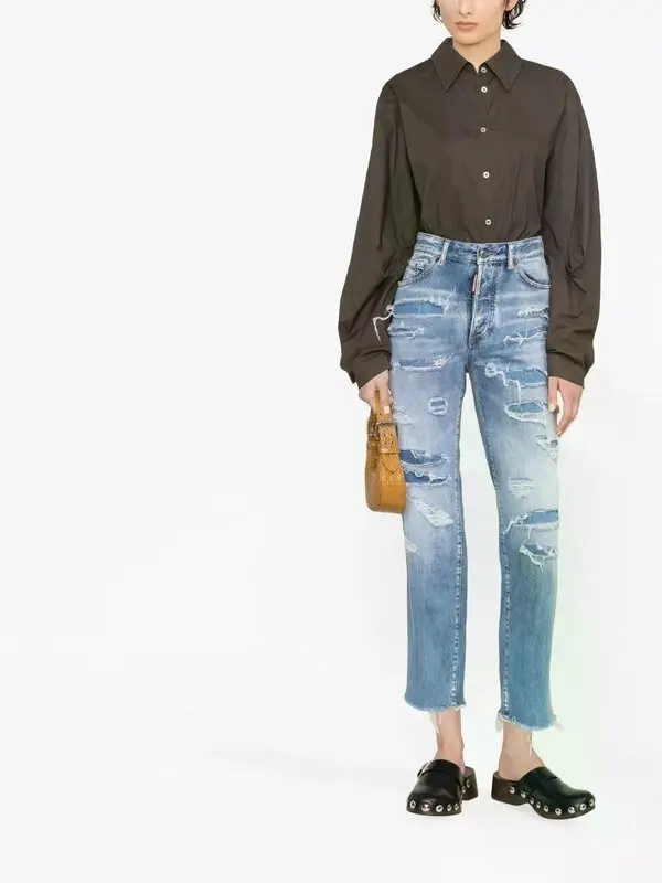 Dsquared2 Distressed Cropped Jeans