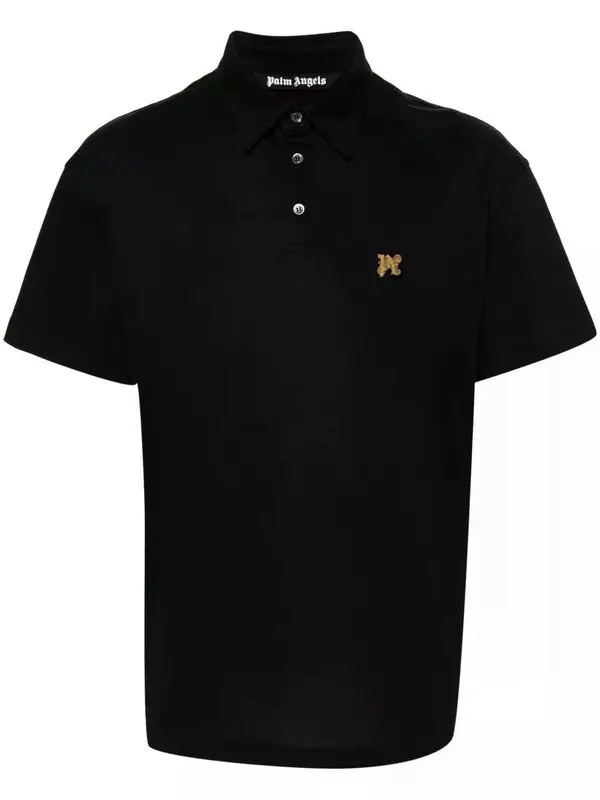 Palm Angels Monogram-appliqu� Polo Shirt