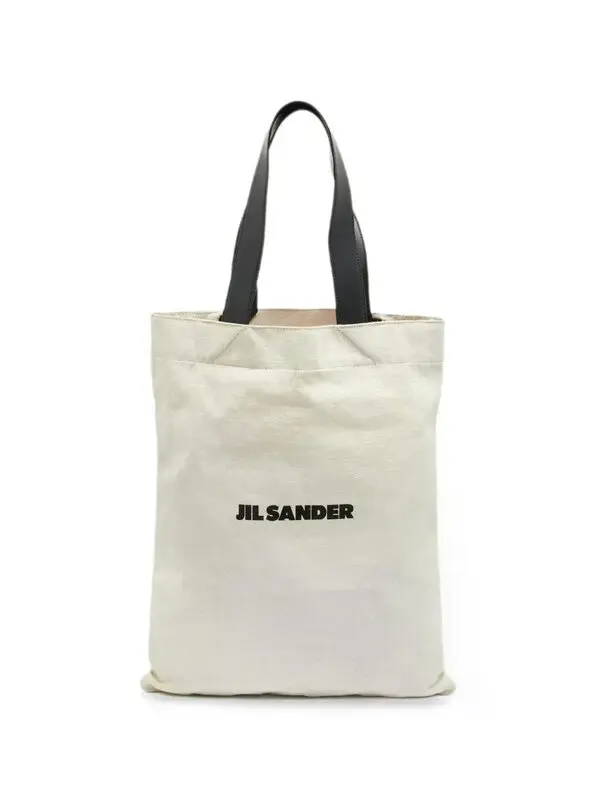 JIL SANDER Logo Print Tote Bag - Neutrals