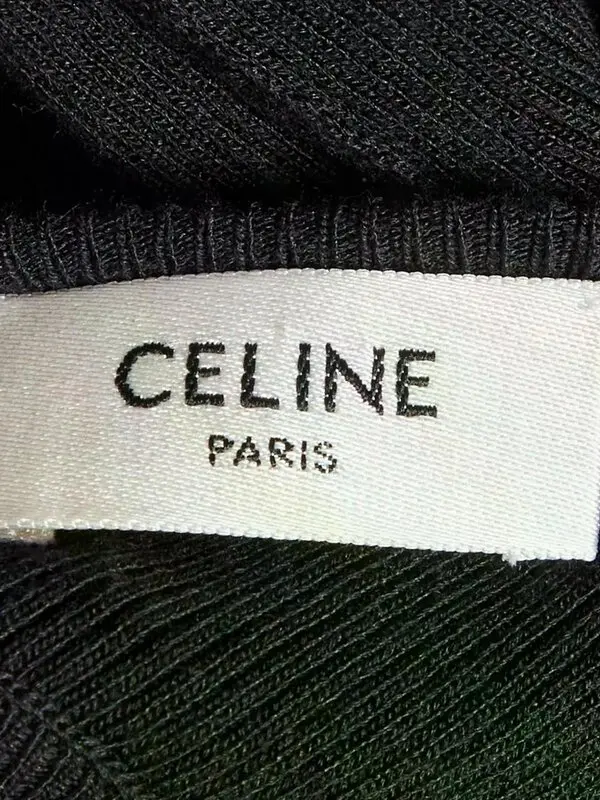 Celine Ribbed Heart-shaped Open-back Long-sleeve Top