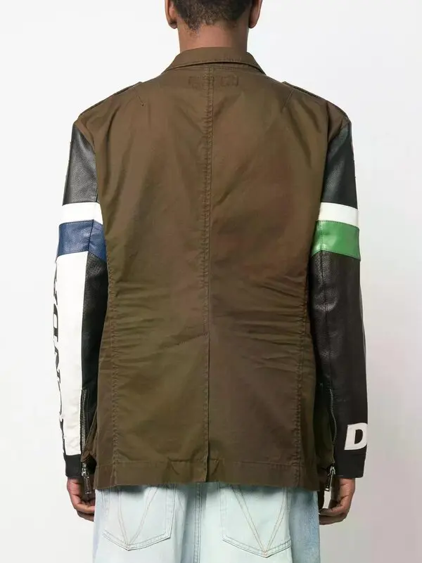 Dsquared2 Contrast Sleeve Biker-style Jacket