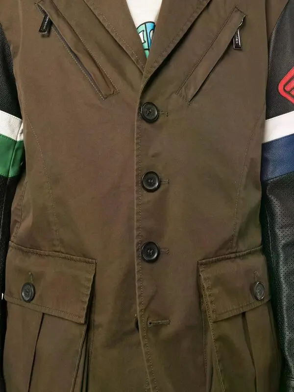Dsquared2 Contrast Sleeve Biker-style Jacket