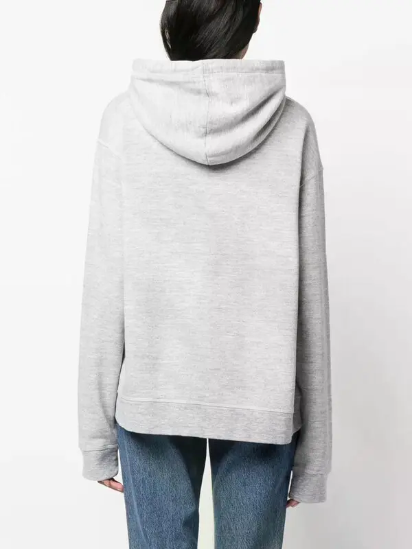 Dsquared2 Logo Print Drawstring Hoodie - Grey