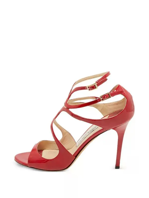 JIMMY CHOO Lance Leather Heeled Sandals - Red