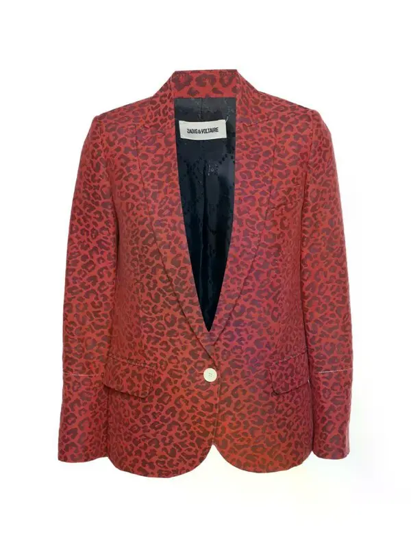 Zadig&Voltaire Leopard-jacquard Single-breasted Blazer - Red