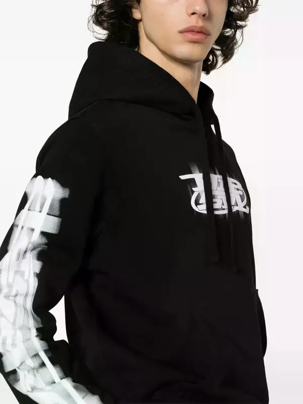 DIESEL® Cotton Hoodie With Graphic Print