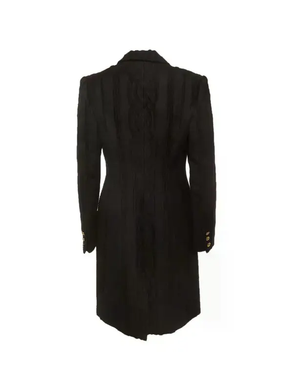 Versace Navy Blue Jacquard Single-breasted Jacket