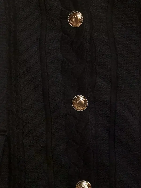 Versace Navy Blue Jacquard Single-breasted Jacket