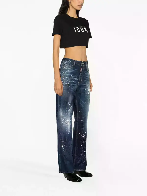 Dsquared2 Paint Splatter Washed Denim Jeans