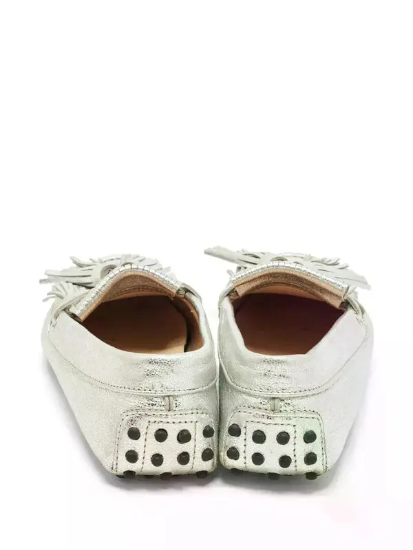 TOD'S Gommino Tassel Loafers - Silver