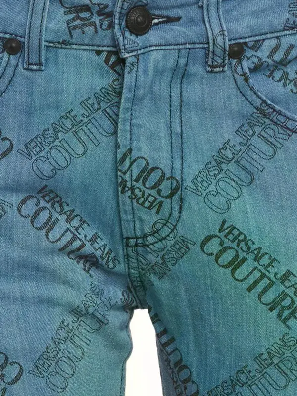 Versace Logo Print Skinny Jeans