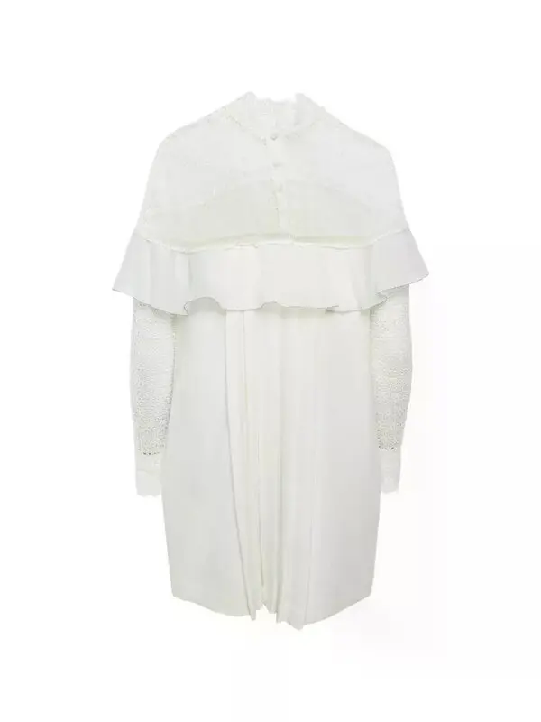 SELF-PORTRAIT Lace Trim Mini Dress - White