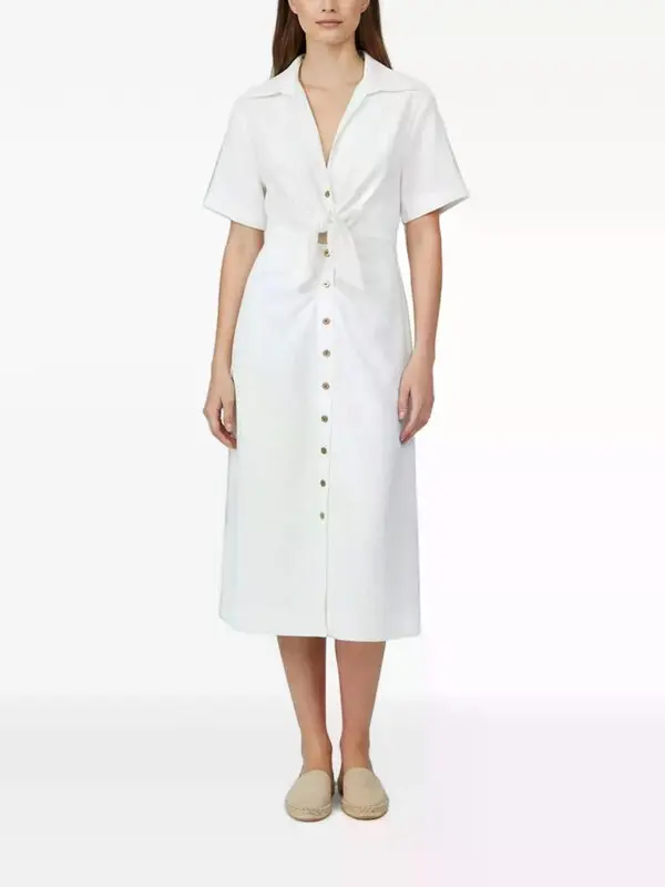 Sandro Gabardine Knotted Shirt Dress