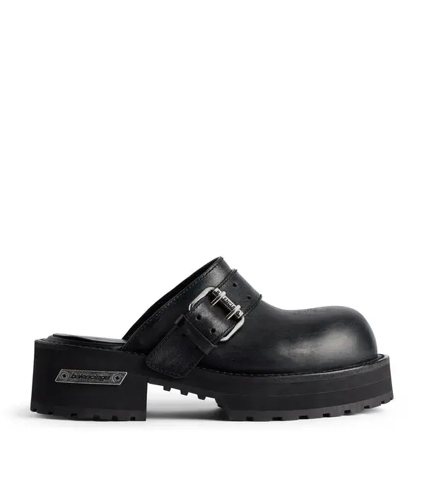 Balenciaga Calfskin Venom Mules - Black