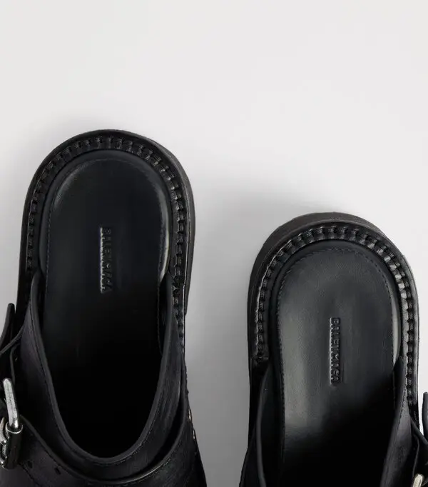 Balenciaga Calfskin Venom Mules - Black