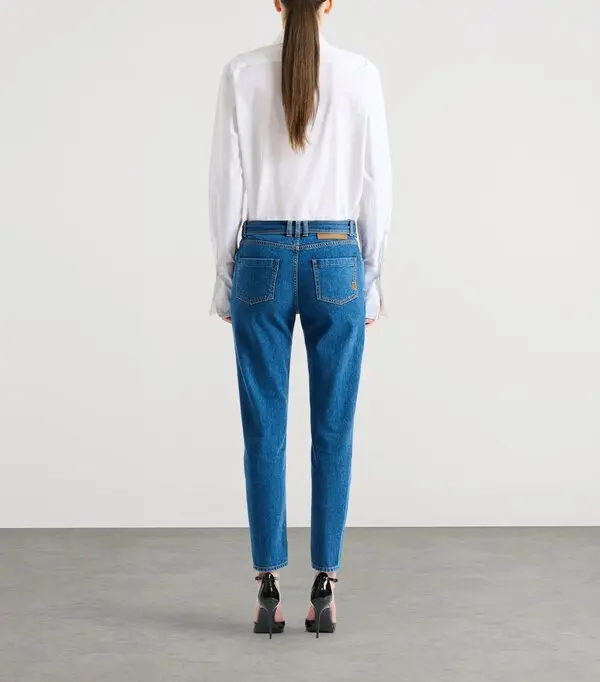 Balmain Belted Mid-rise Slim Jeans